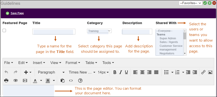 Guidelines Tab – Centrex Software