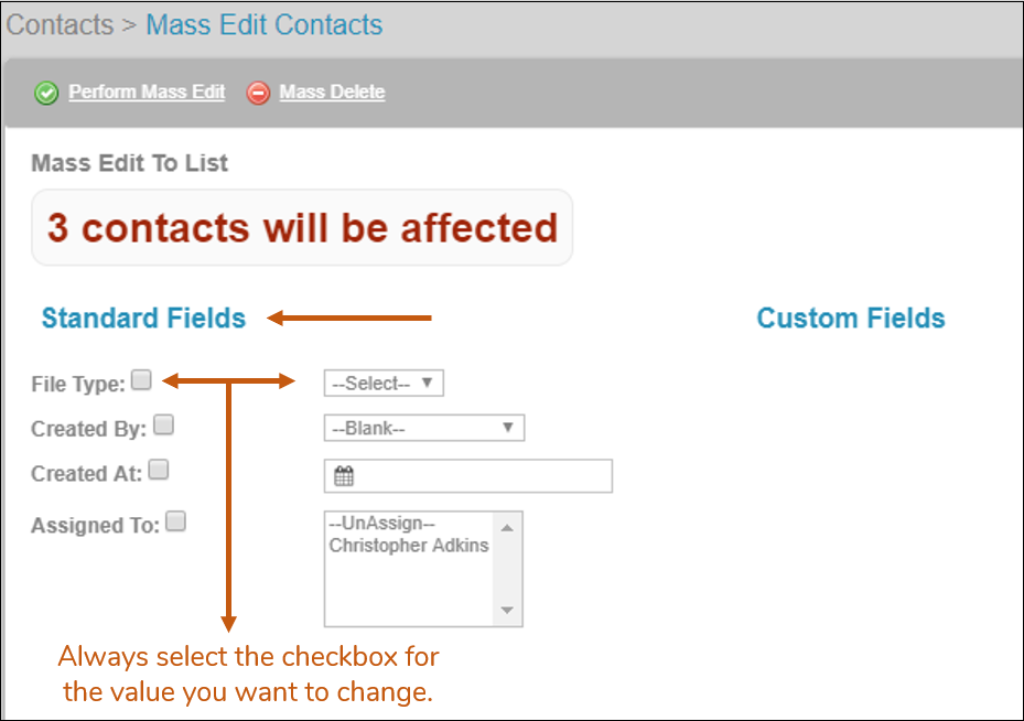 Mass Editing: Contacts – Centrex Software