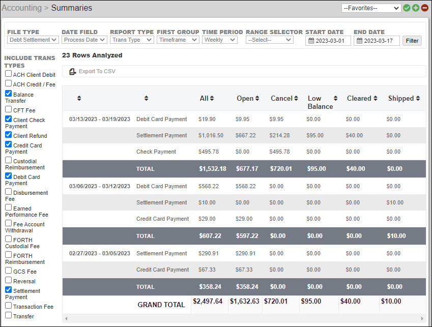Accounting Summaries – Centrex Software