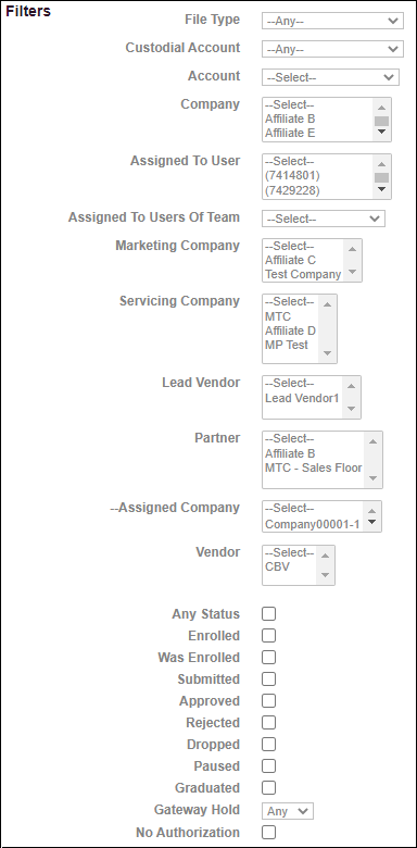 Enrollment Reports – Centrex Software