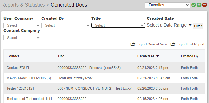 Docs Report – Centrex Software